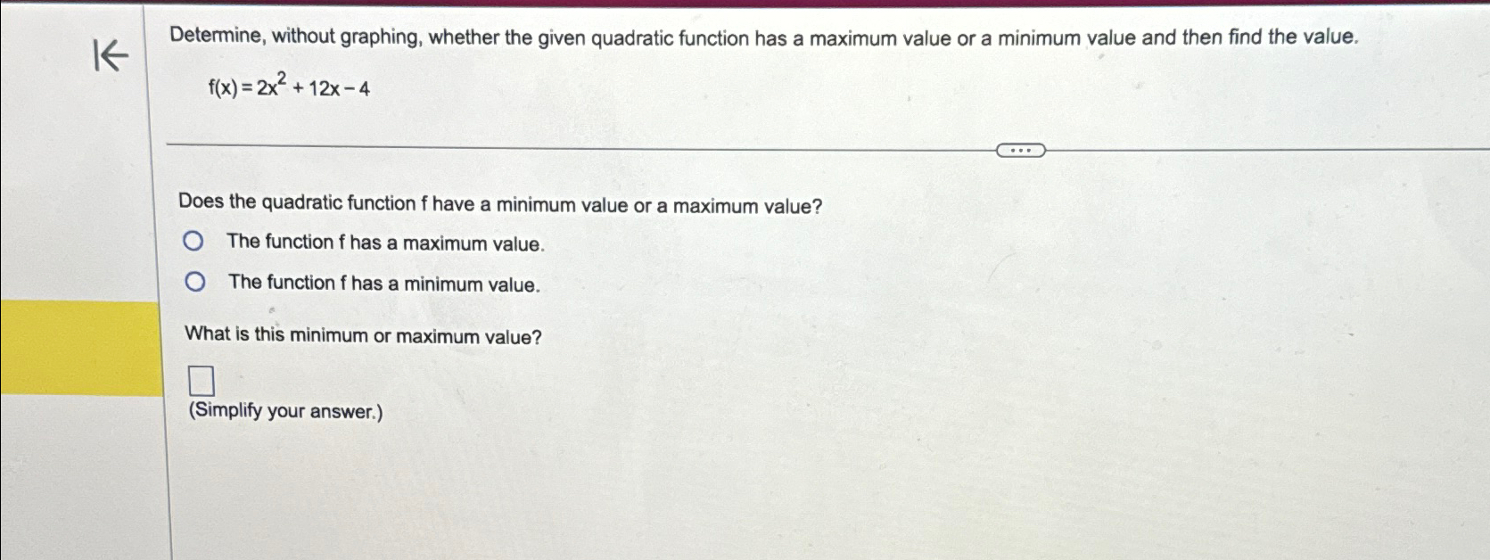 Solved Determine, without graphing, whether the given | Chegg.com