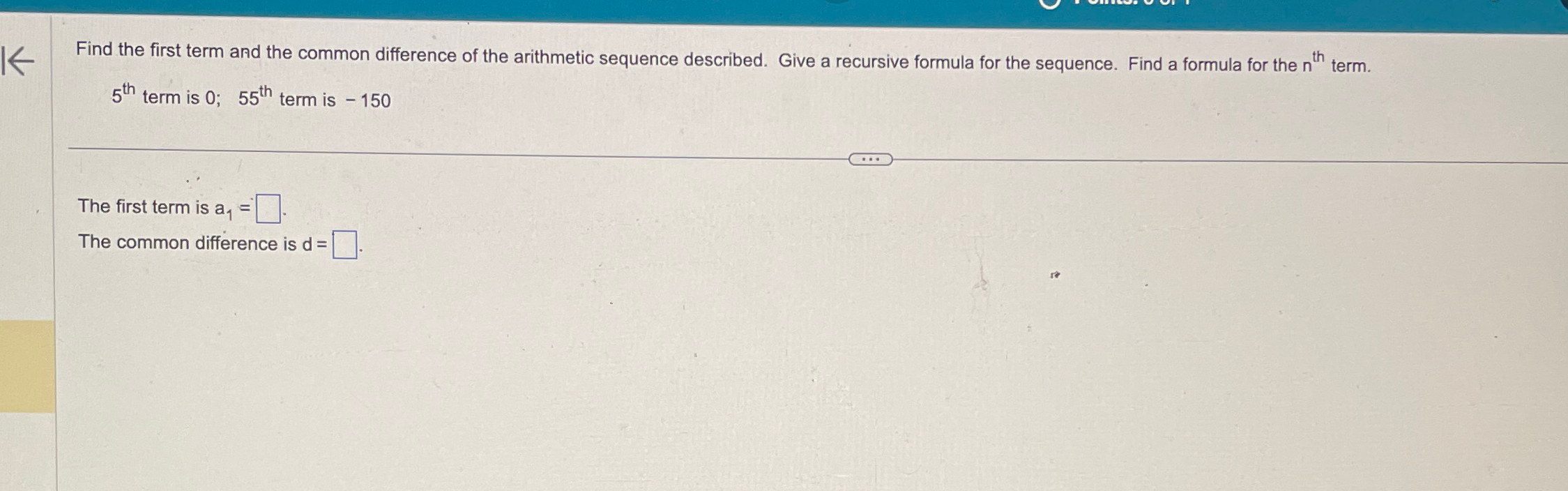 Solved Find the first term and the common difference of the | Chegg.com
