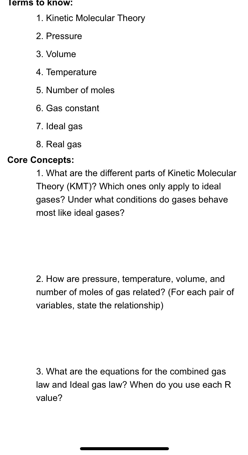 Solved lerms to know:Kinetic Molecular | Chegg.com