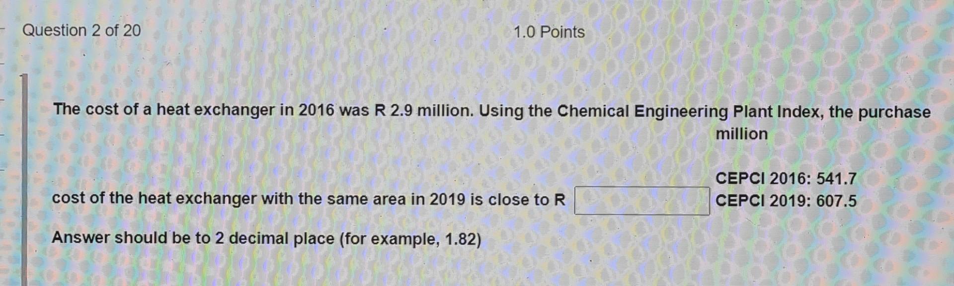 Solved Question 1 of 20 1.0 Points The cost-capacity | Chegg.com