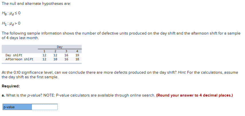 Solved The null and alternate hypotheses | Chegg.com