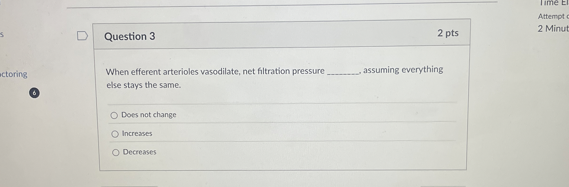 Solved Question 32 ﻿ptsWhen efferent arterioles vasodilate, | Chegg.com