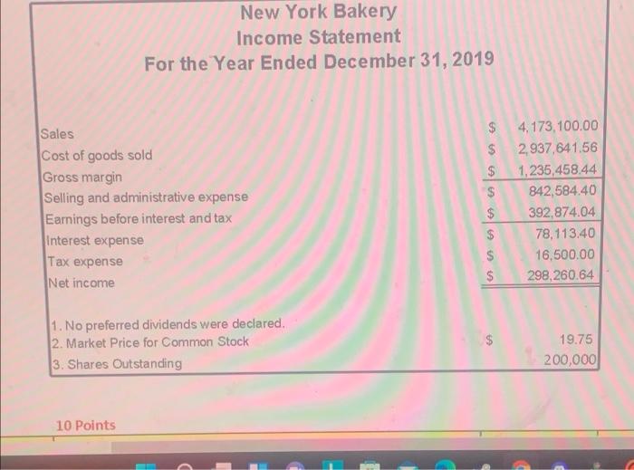 Solved New York Bakery Balance Sheet December 2019 Assets | Chegg.com