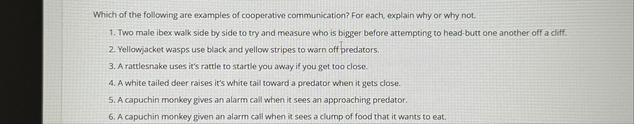 Solved Which of the following are examples of cooperative | Chegg.com