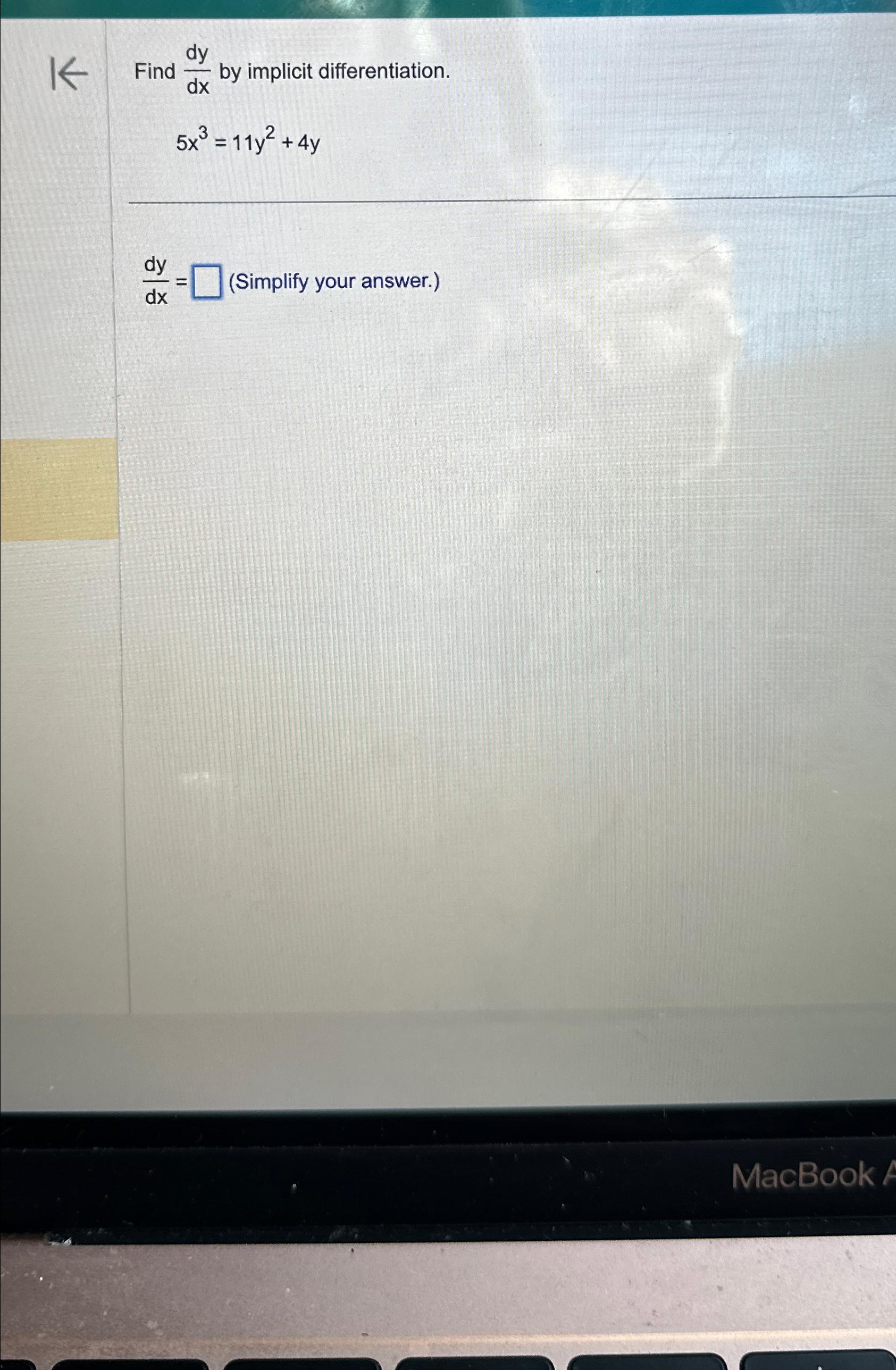 Solved Find dydx ﻿by implicit | Chegg.com