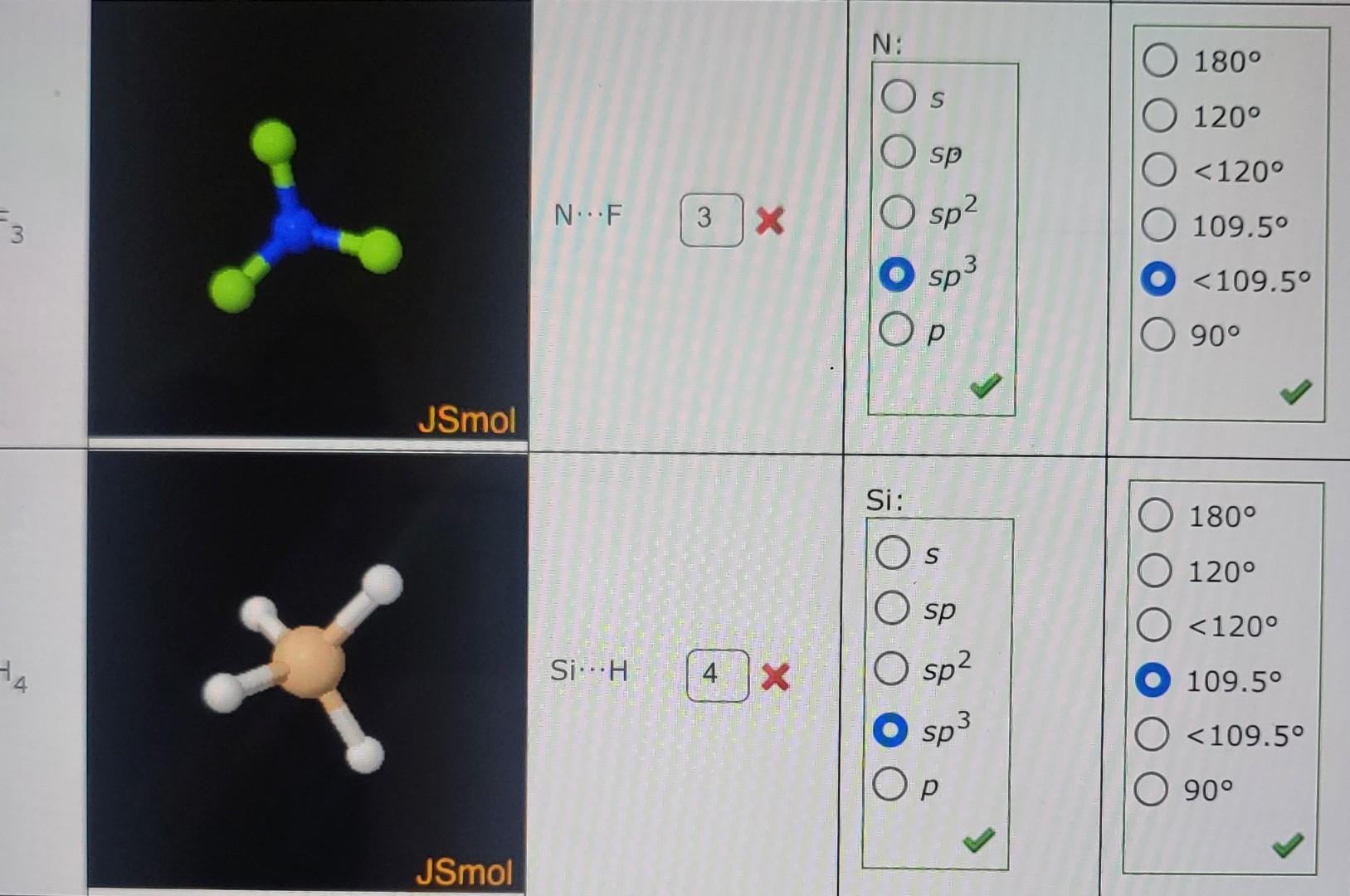 Solved What is the bond order of N-F in NF3 and Si-H in | Chegg.com