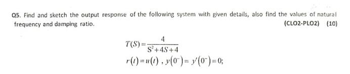 Solved Q5. ﻿Find and sketch the output response of the | Chegg.com