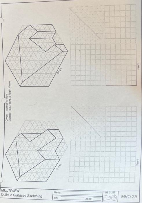 Solved Sketch the top, front, & right views | Chegg.com