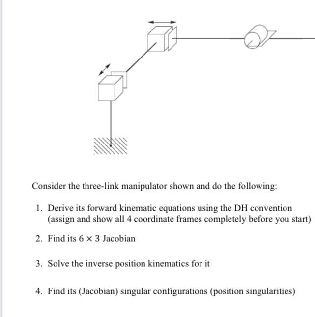 Solved Consider the three-link manipulator shown and do the | Chegg.com