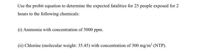 Solved Use the probit equation to determine the expected | Chegg.com