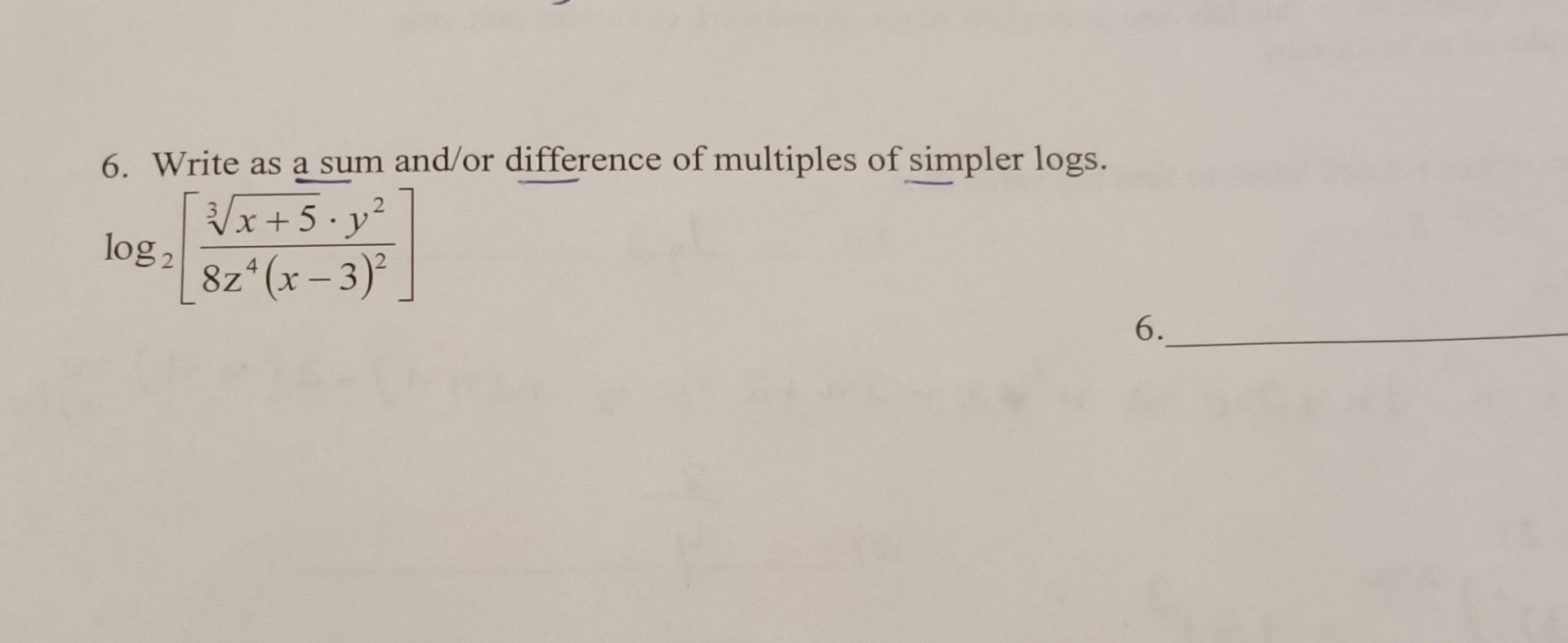 Solved 6. Write as a sum and/or difference of multiples of | Chegg.com