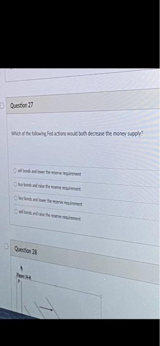 Solved Question 27 Which of the following Fed actions would | Chegg.com