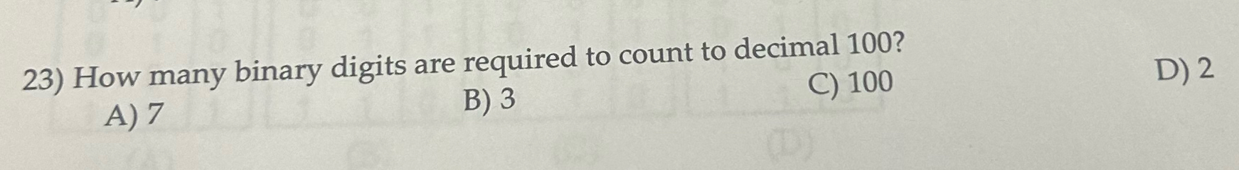 Solved How many binary digits are required to count to | Chegg.com