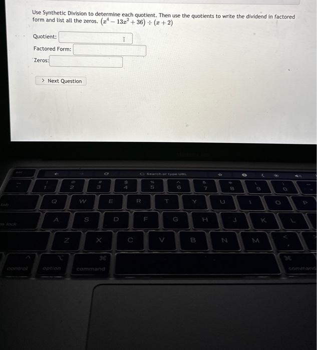 Solved Use Synthetic Division to determine each quotient. | Chegg.com Solved Use Synthetic Division to determine each quotient. | Chegg.com