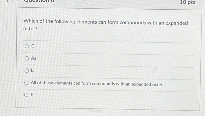 Solved Which of the following elements can form compounds | Chegg.com