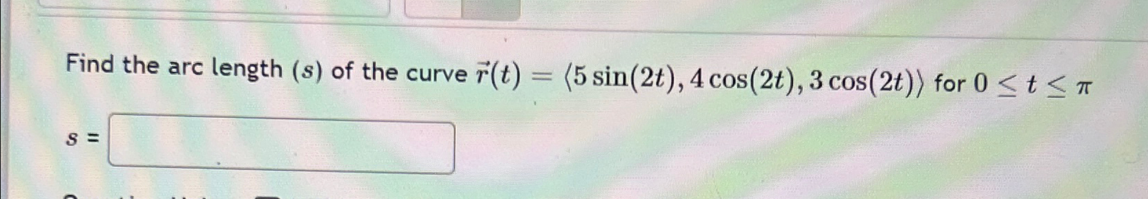 Solved Find the arc length (s) ﻿of the curve | Chegg.com