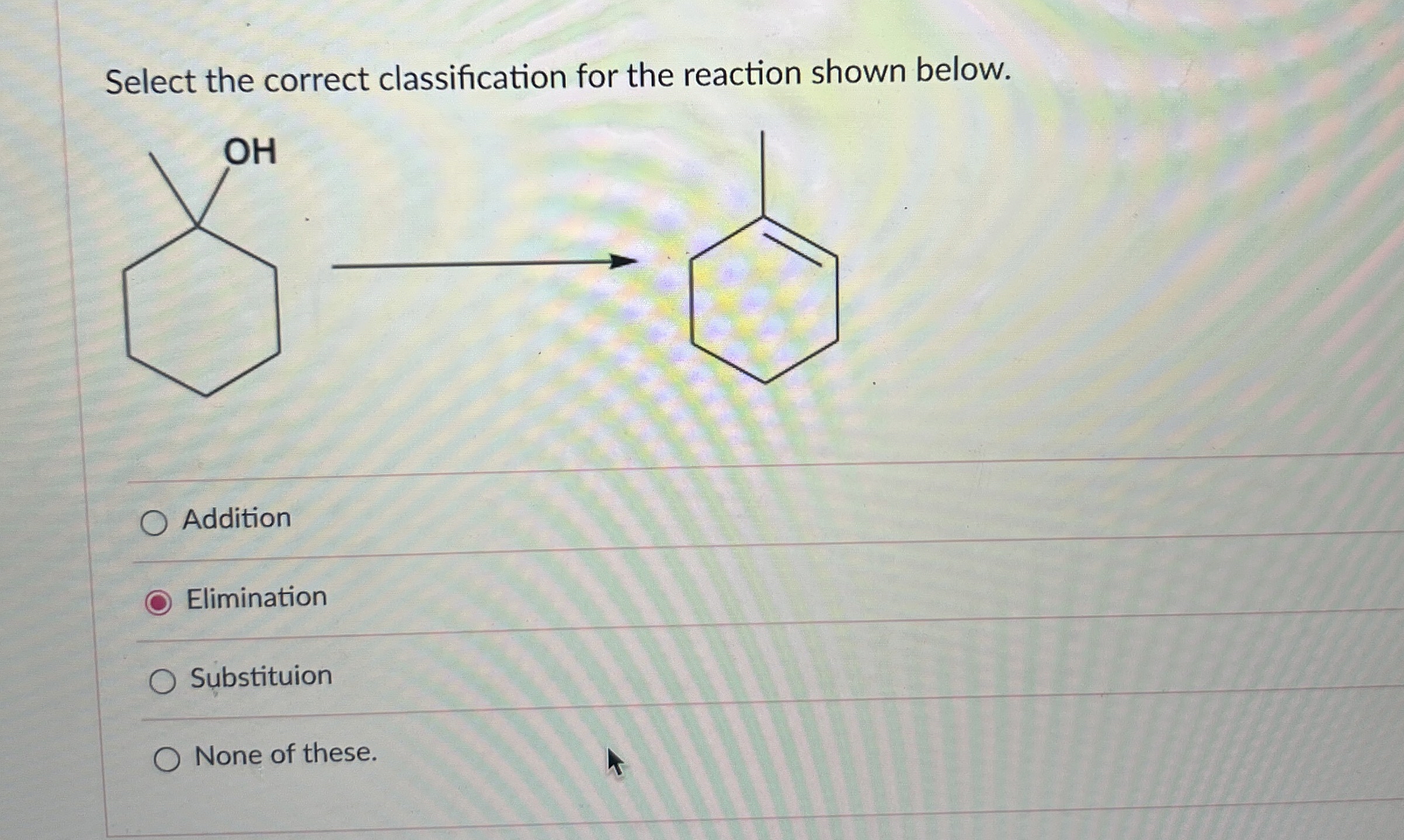 Solved Select the correct classification for the reaction | Chegg.com
