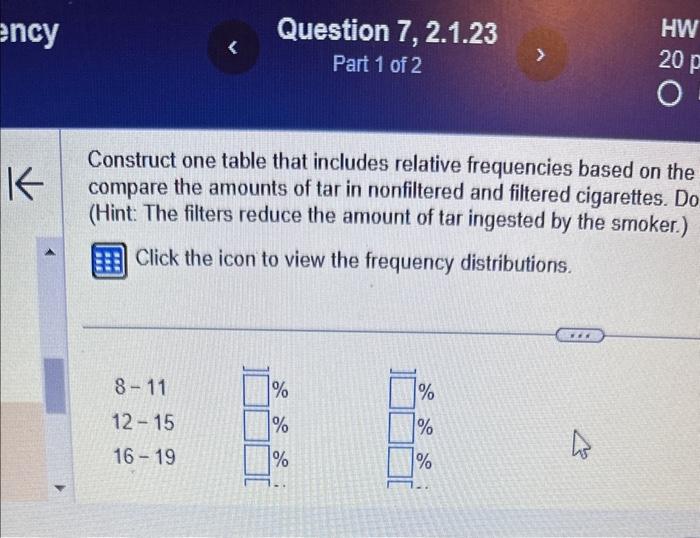 Construct one table that includes relative | Chegg.com