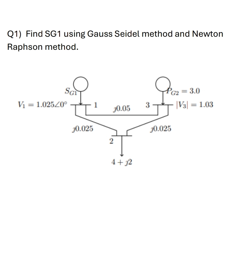 Solved Q1) ﻿Find SG1 ﻿using Gauss Seidel method and | Chegg.com