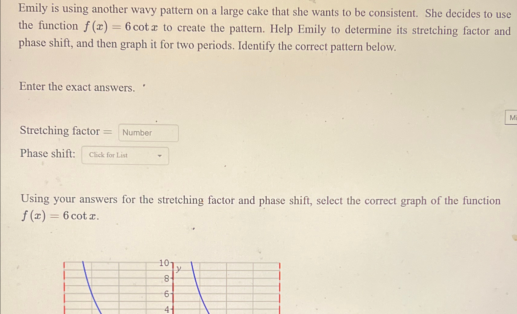 Solved Emily is using another wavy pattern on a large cake | Chegg.com