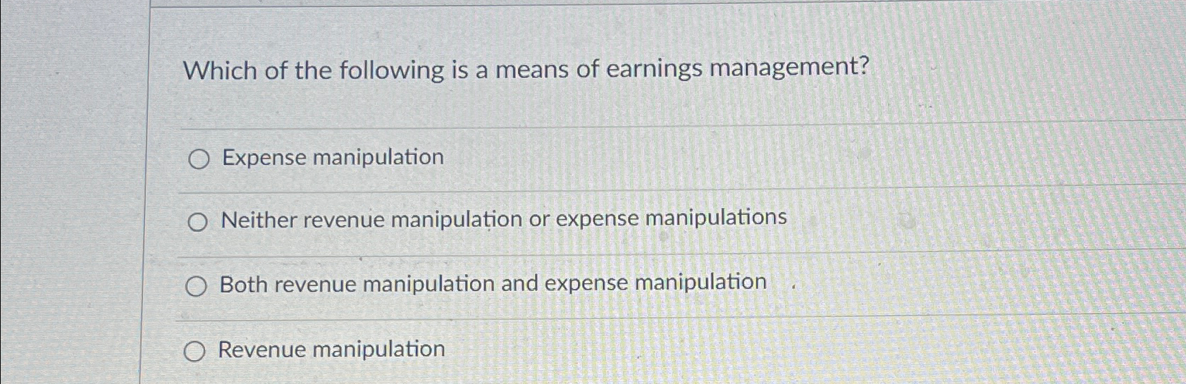 Solved Which of the following is a means of earnings | Chegg.com
