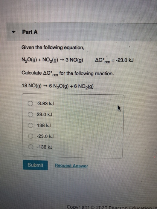 Solved Part A Calculate the AG rxn using the following | Chegg.com