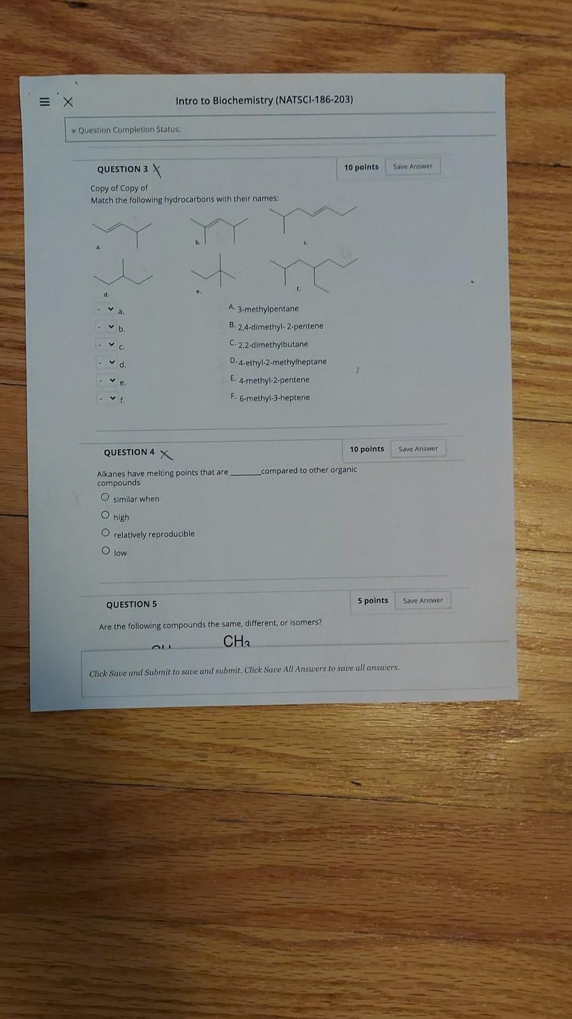 Solved EX Intro to Biochemistry (NATSCI-186-203) Homework | Chegg.com