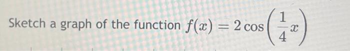 Solved Sketch a graph of the function f(x) = 2 cos (12 4 | Chegg.com