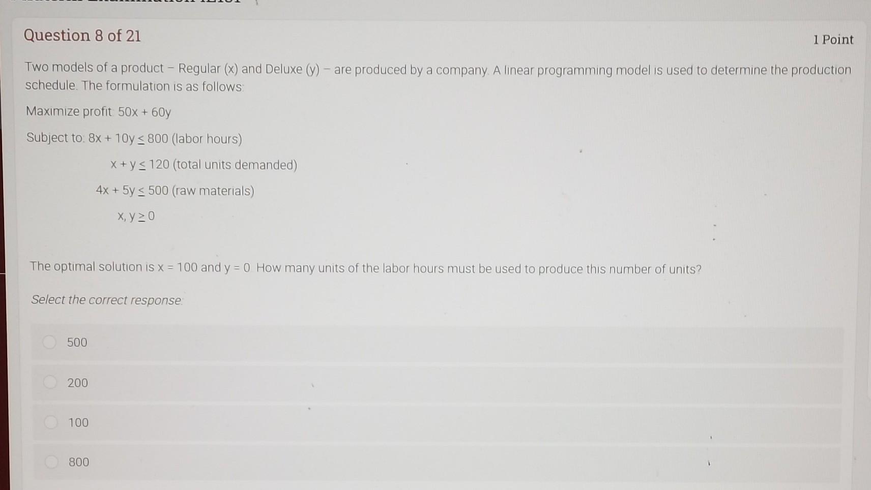 Solved Two models of a product - Regular (x) and Deluxe (y) | Chegg.com