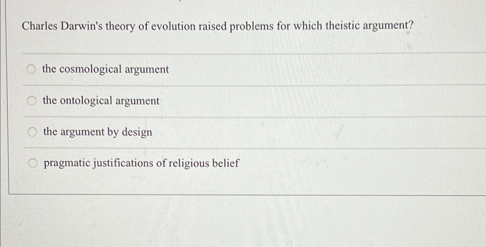 Charles Darwin's theory of evolution raised problems | Chegg.com