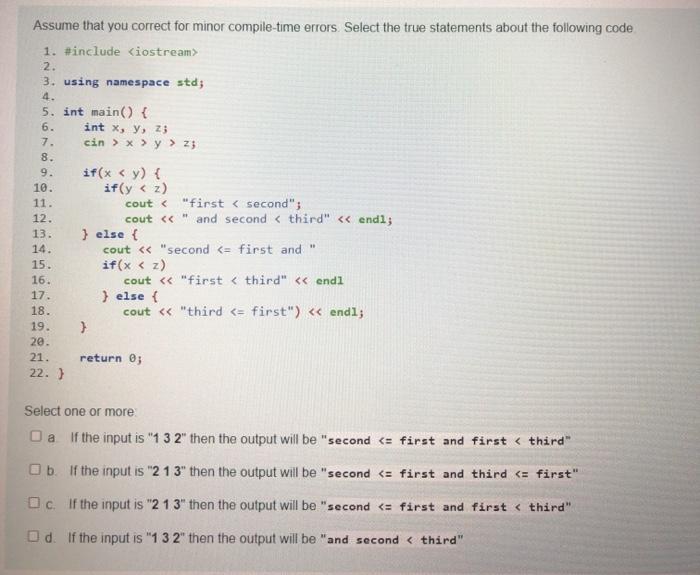 Solved Assume That You Correct For Minor Compile Time 0289