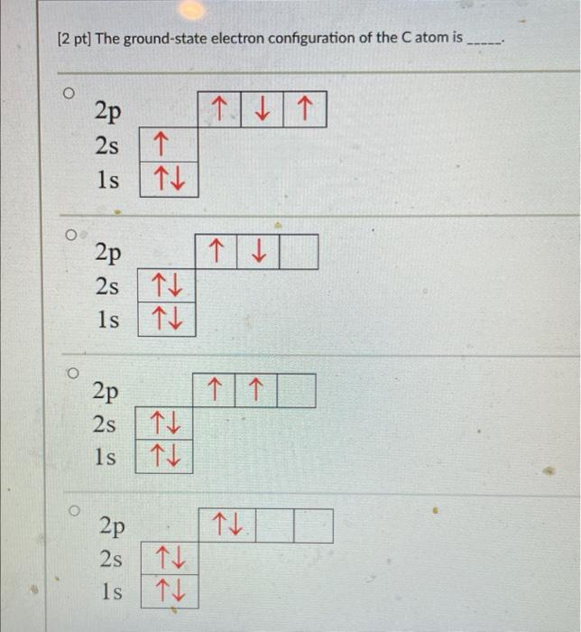 Solved [2 pt] The ground-state electron configuration of the | Chegg.com