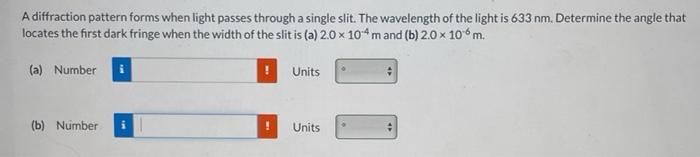 Solved A diffraction pattern forms when light passes through | Chegg.com