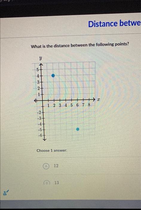 Solved Distance betwe What is the distance between the | Chegg.com