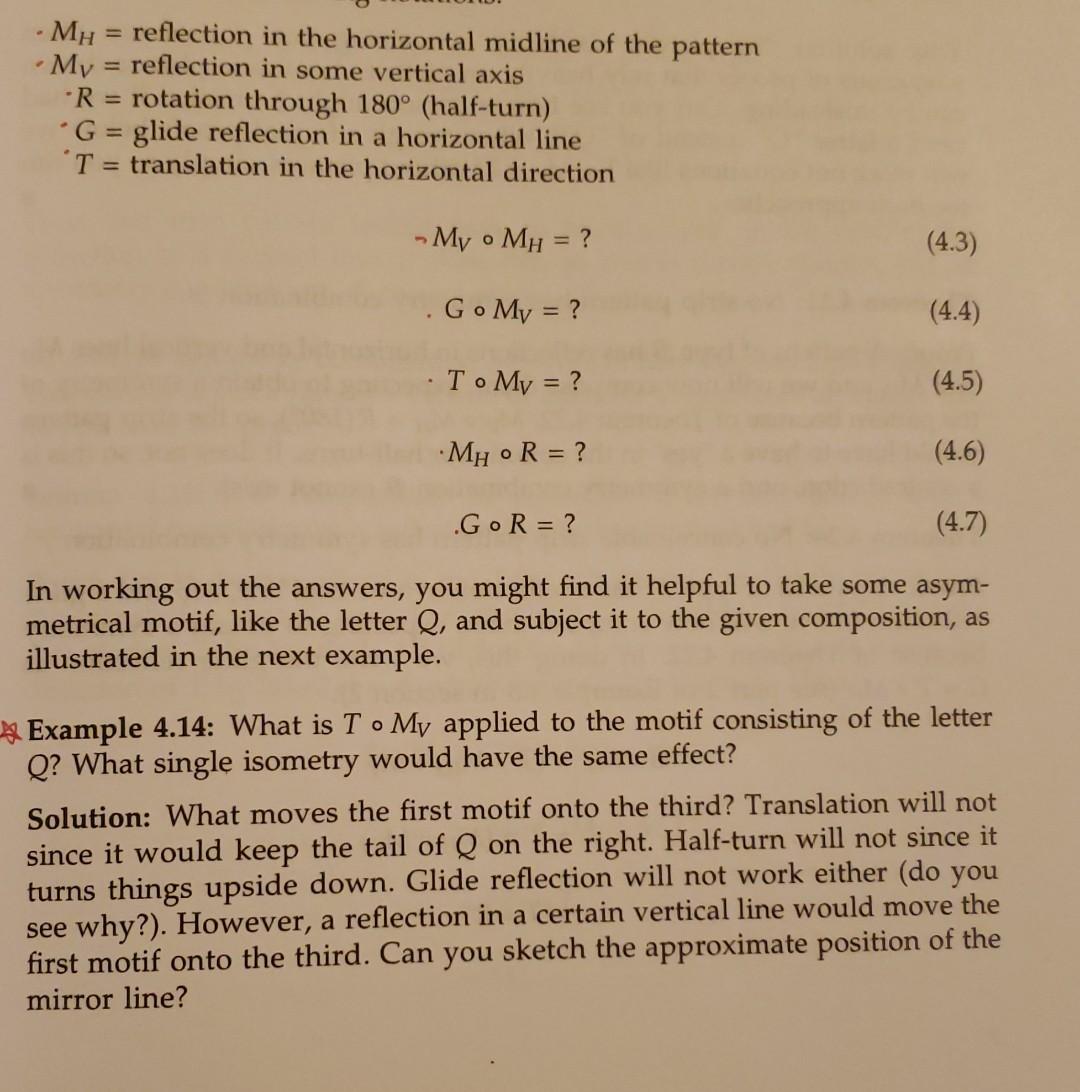 Solved R= rotation through 180∘ (half-turn) G= glide | Chegg.com