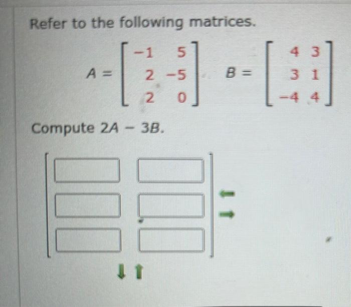 Solved Refer to the following matrices. | Chegg.com