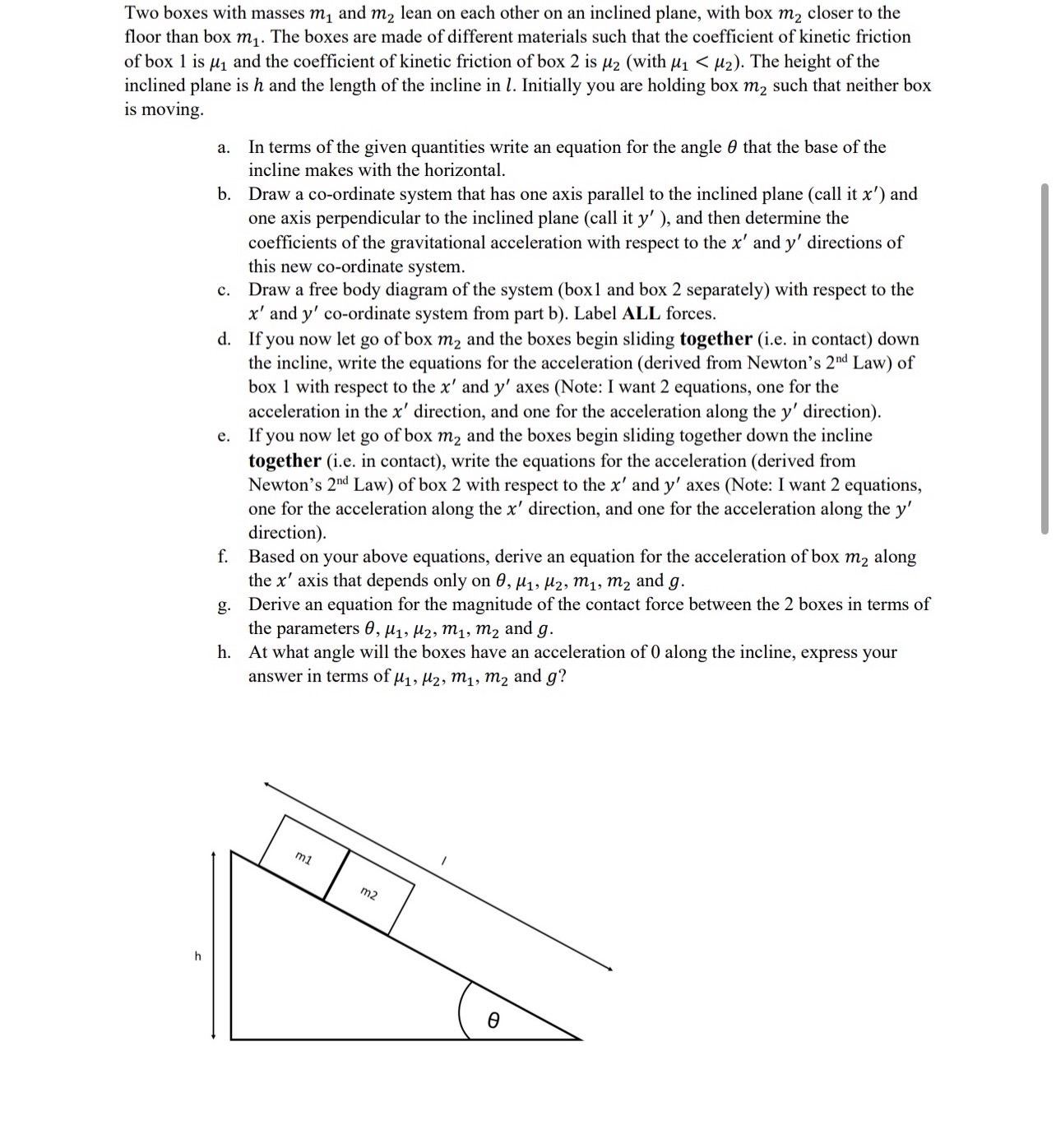 Solved Answer all parts with full work showing.Two boxes | Chegg.com