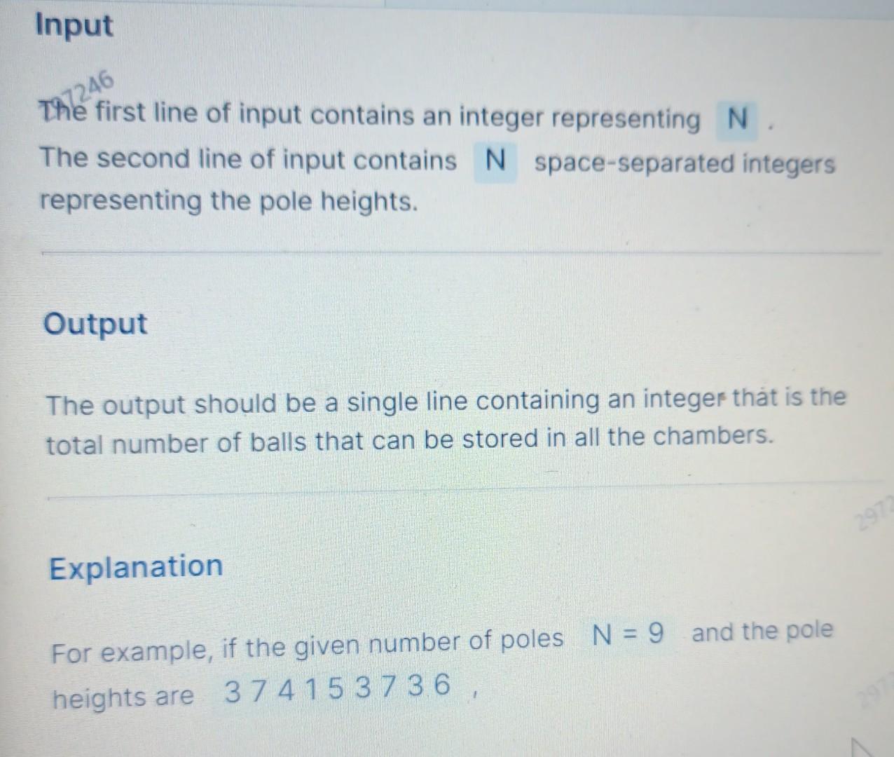 Solved Easy Problem - 2 James has arranged N number of poles | Chegg.com