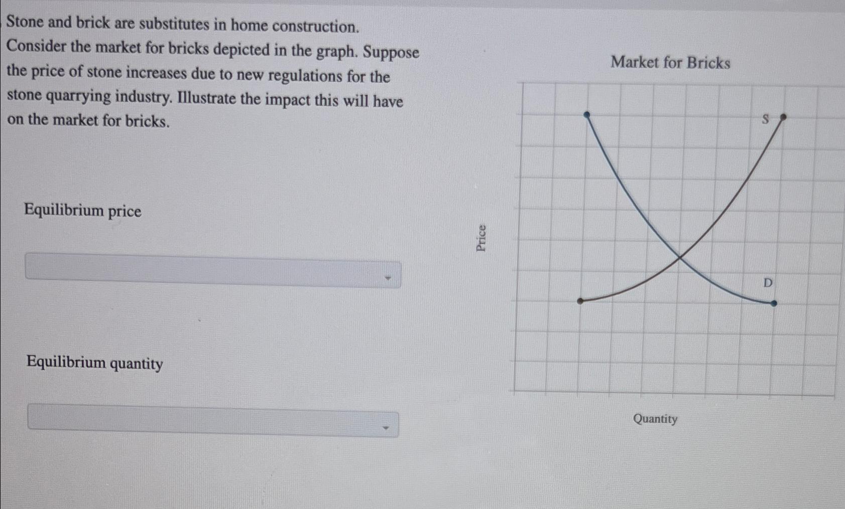 Solved Stone and brick are substitutes in home | Chegg.com