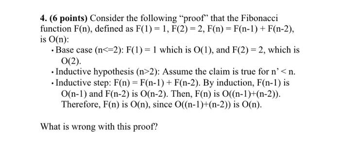 Solved 4. (6 points) Consider the following "proof" that the | Chegg.com