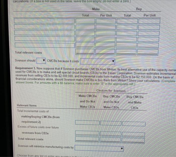 Solved (Click the icon to view the make-versus-buy The | Chegg.com