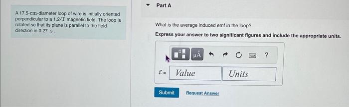 Solved A 17.5-cm-diameter loop of wire is initially oriented | Chegg.com
