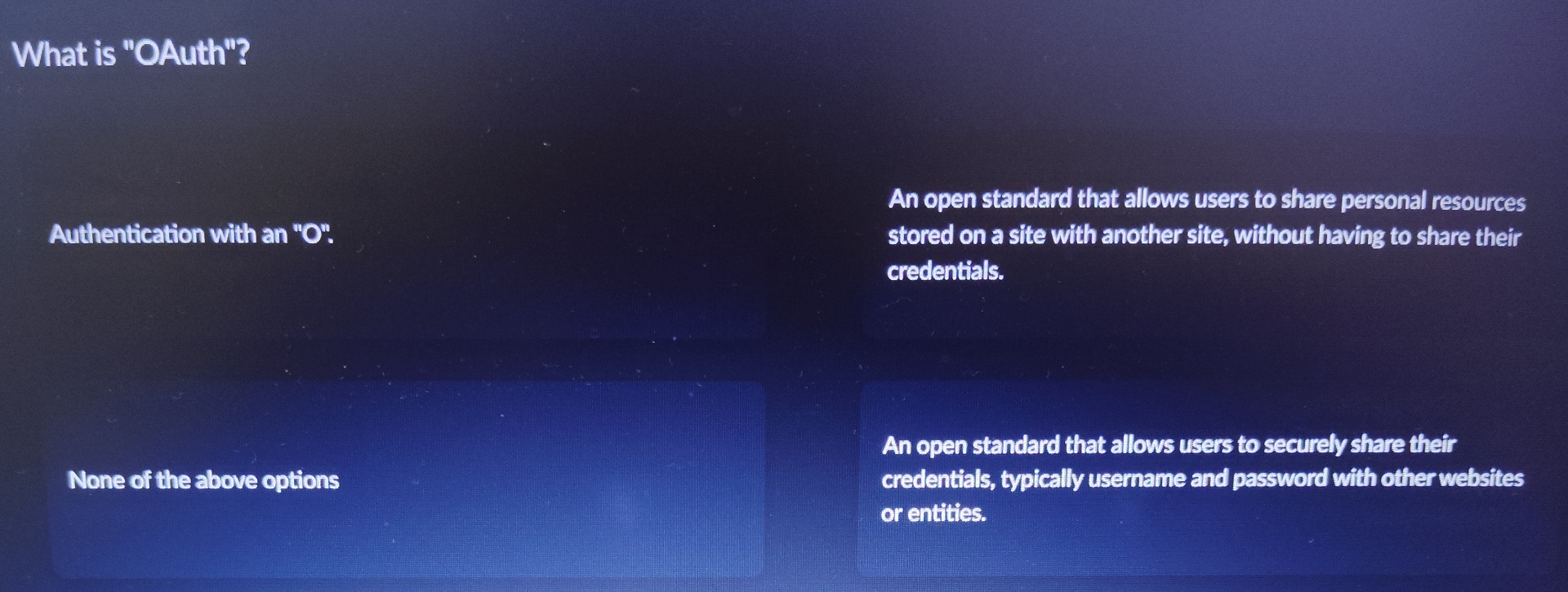 Solved What is "OAuth"?Authentication with an "O".An open | Chegg.com