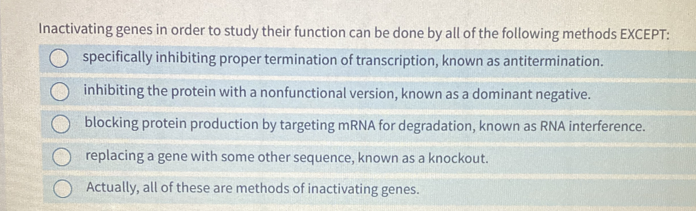 High Quality SOLUTION Inactivating genes in order to study their function | Chegg.com