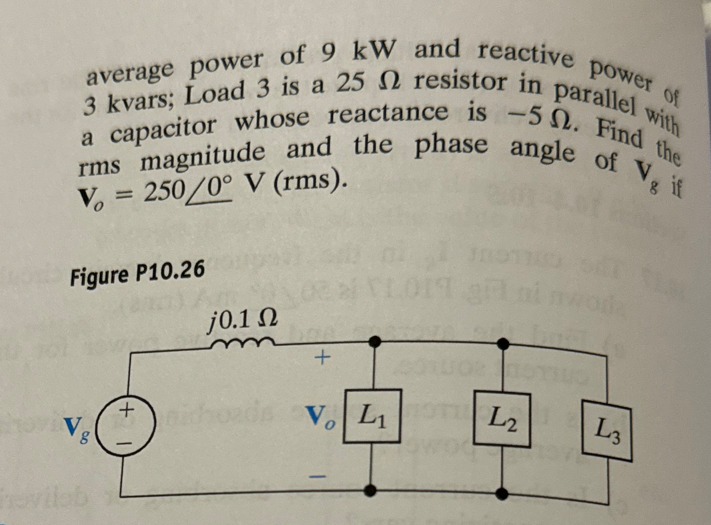 average power of 9kW ﻿and reactive power of 3 ﻿kvars; | Chegg.com