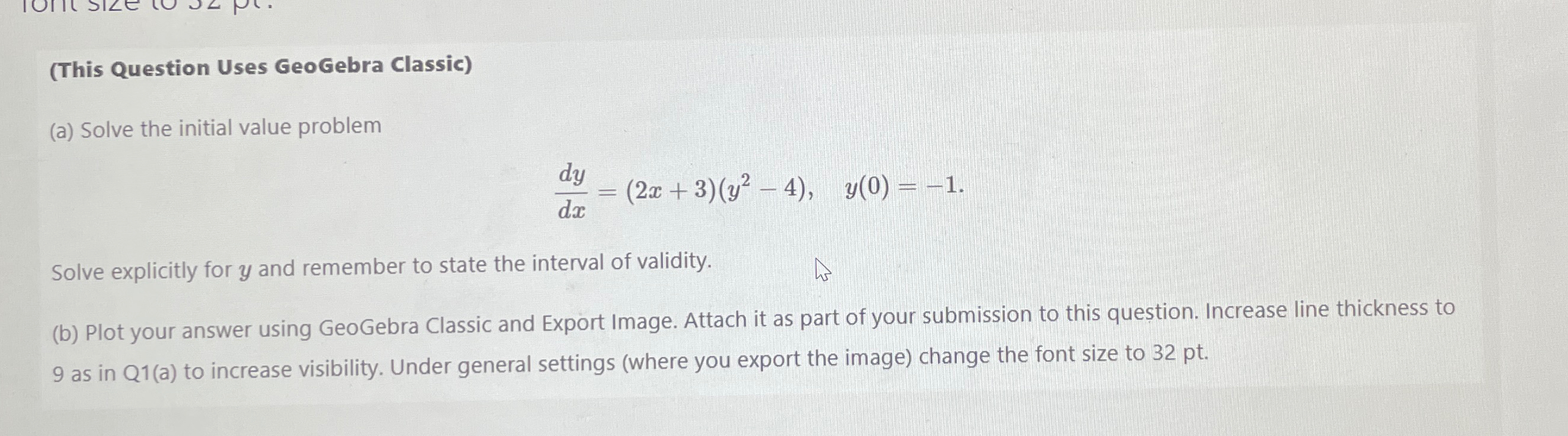 Solved (This Question Uses GeoGebra Classic)(a) ﻿Solve the | Chegg.com