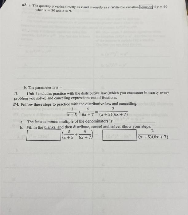 Solved H3. a. The quantity y varies directly as x and | Chegg.com