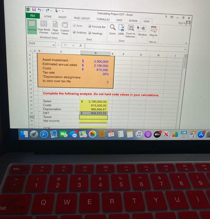 Solved US FILE HOME INSERT PAGE LAYOUT Calculating Project | Chegg.com