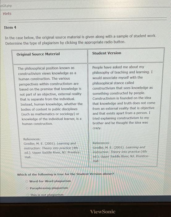 Solved In the case below, the original source material is | Chegg.com