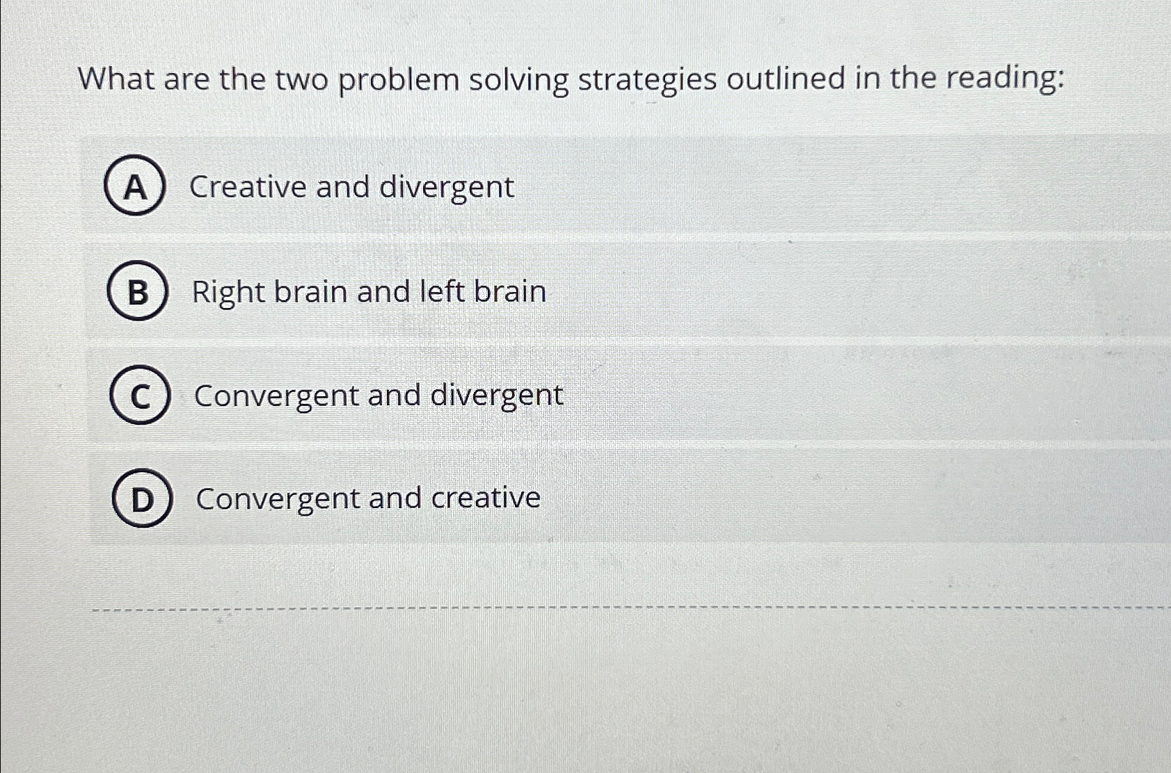 Solved What are the two problem solving strategies outlined | Chegg.com